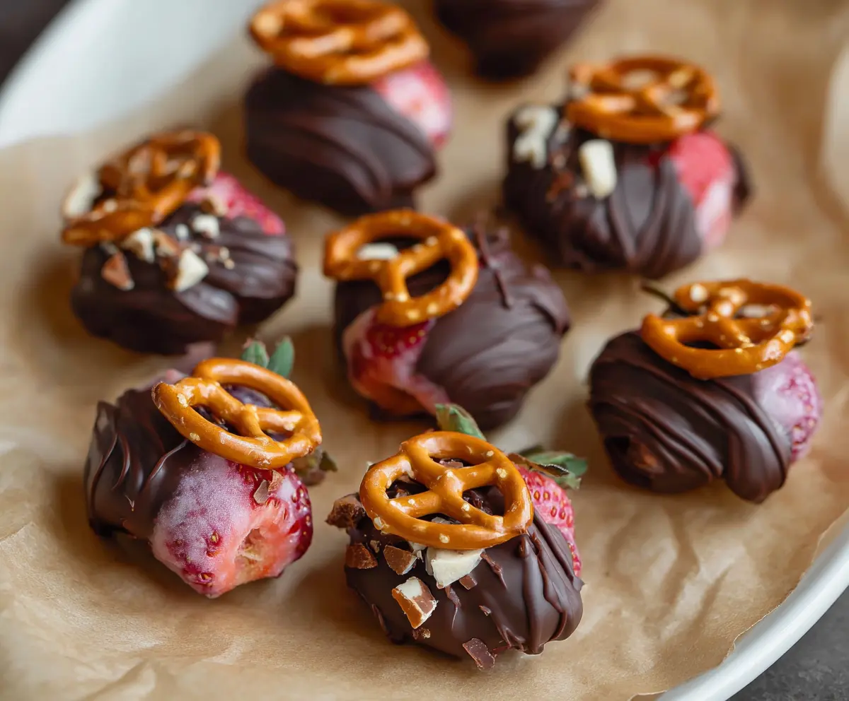 Easy Chocolate Strawberry Pretzel Bites
